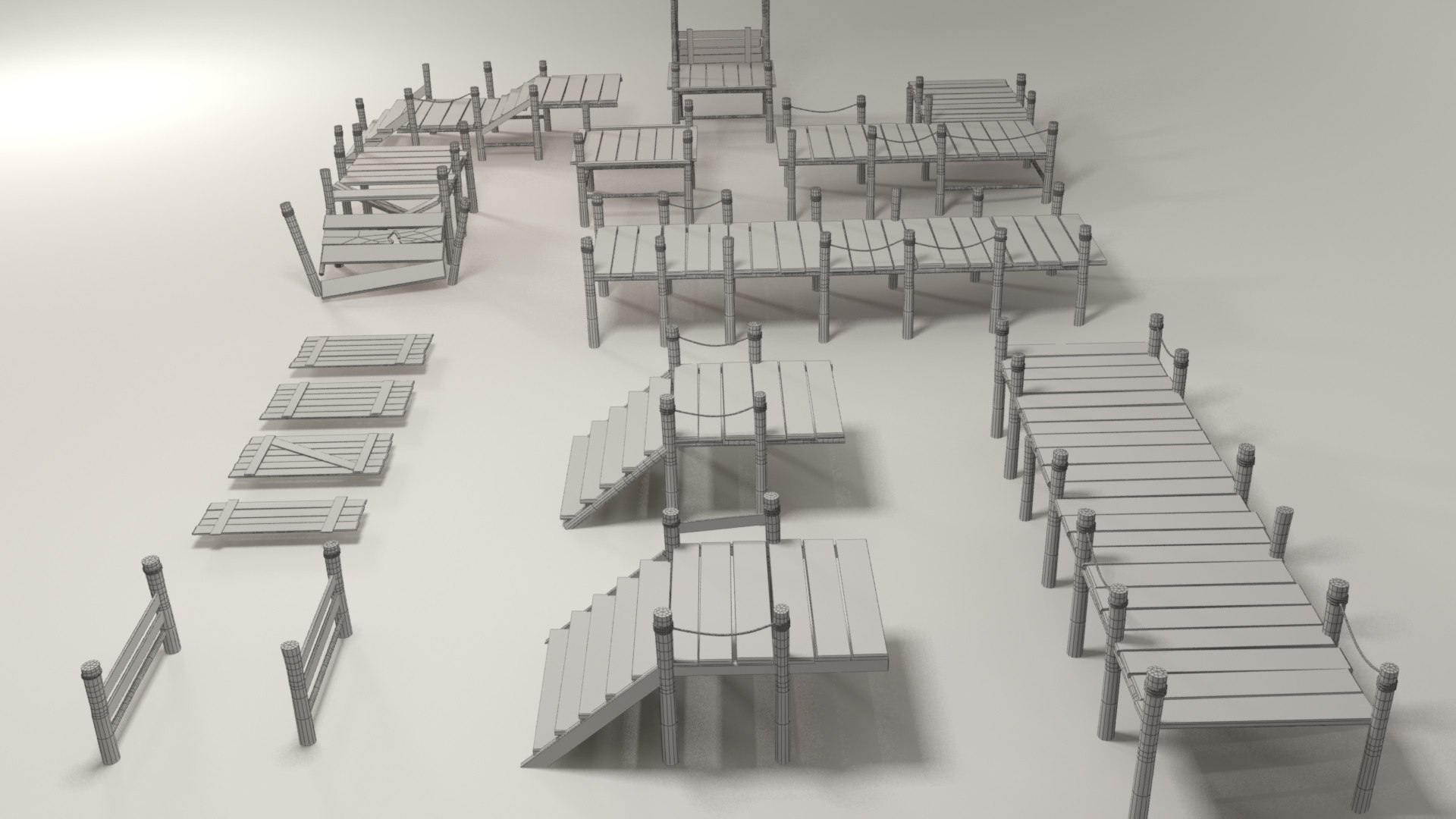 Wooden Pier Modular Collection 3D Model - TurboSquid 1751515