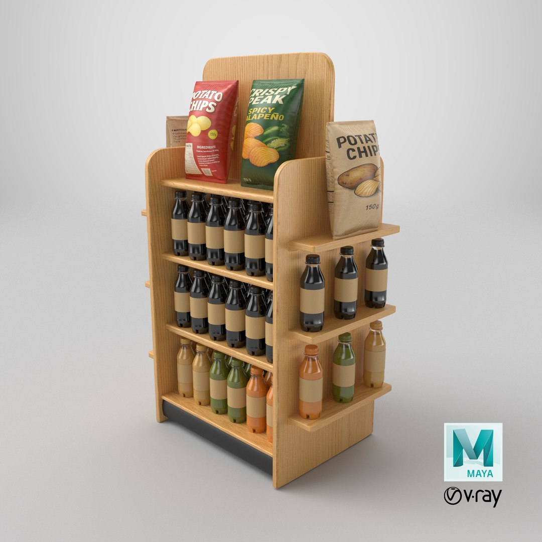 3D Model Supermarket Shelves - 3D Model - TurboSquid 2408315