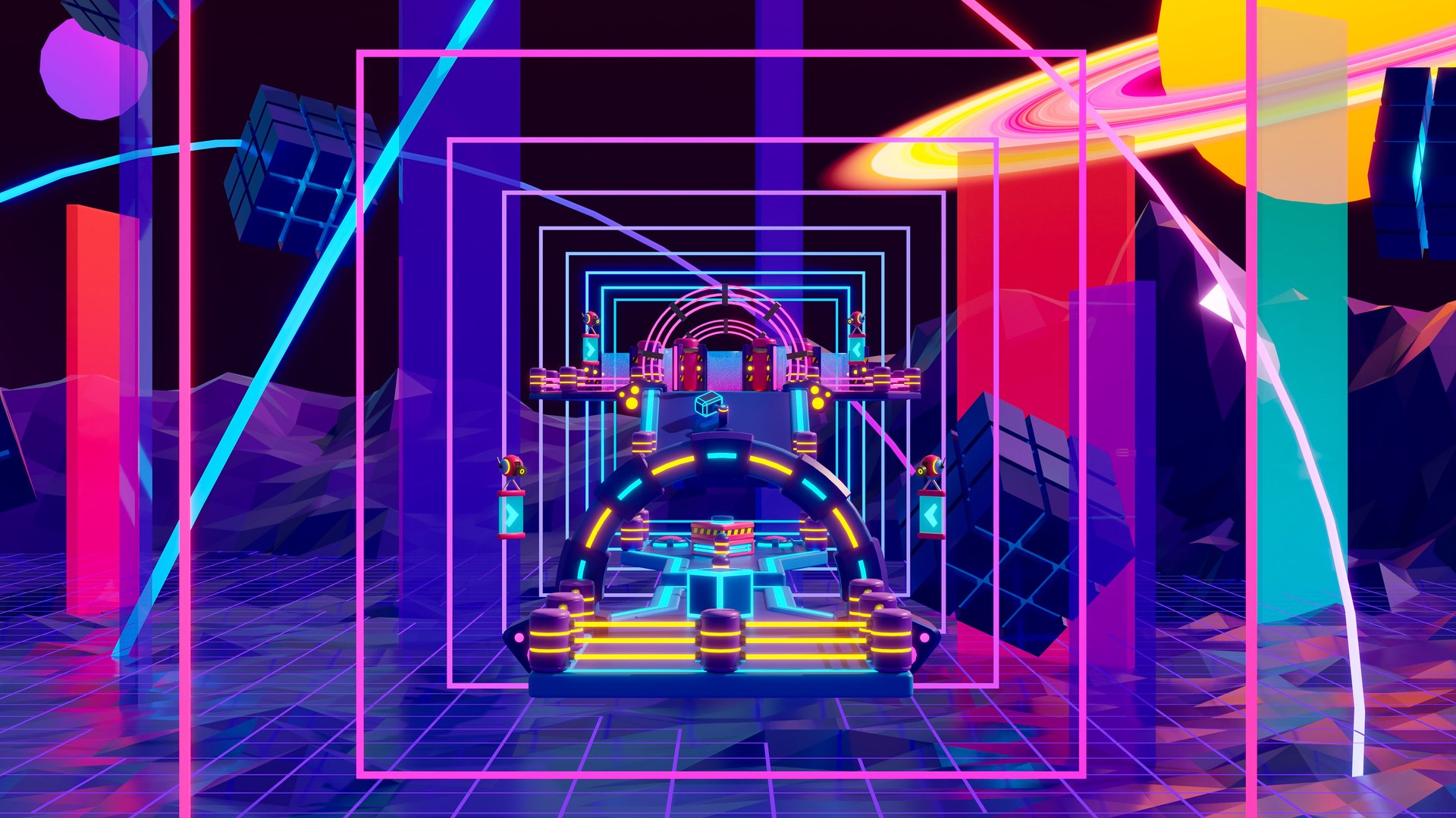 Platformer 10 Neon Model - TurboSquid 2300231
