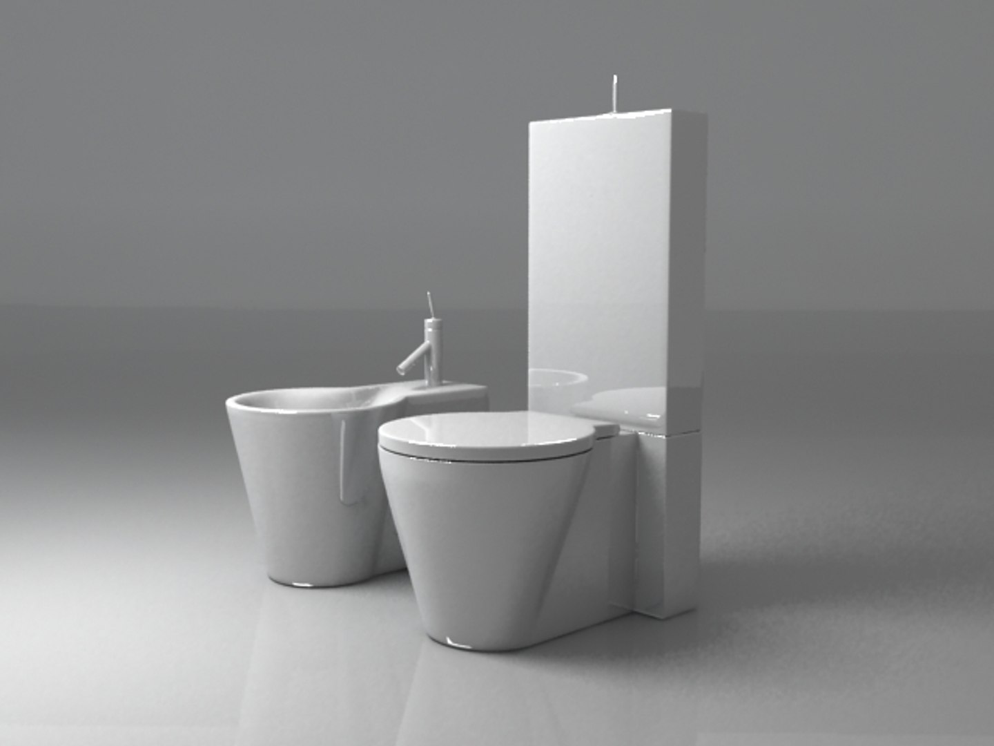 3d toilet set model