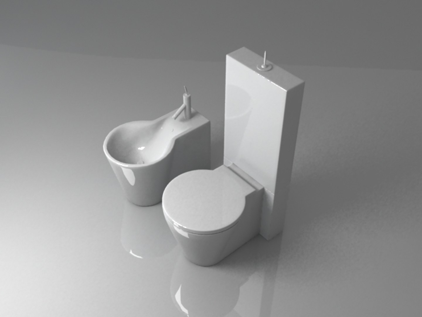 3d toilet set model