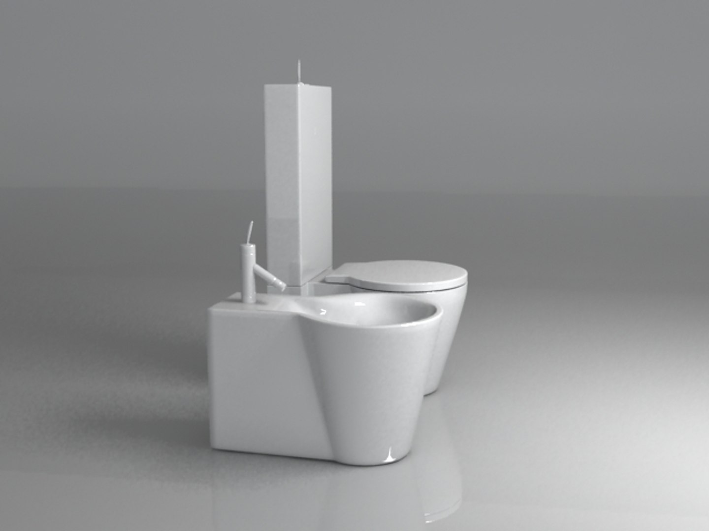 3d toilet set model