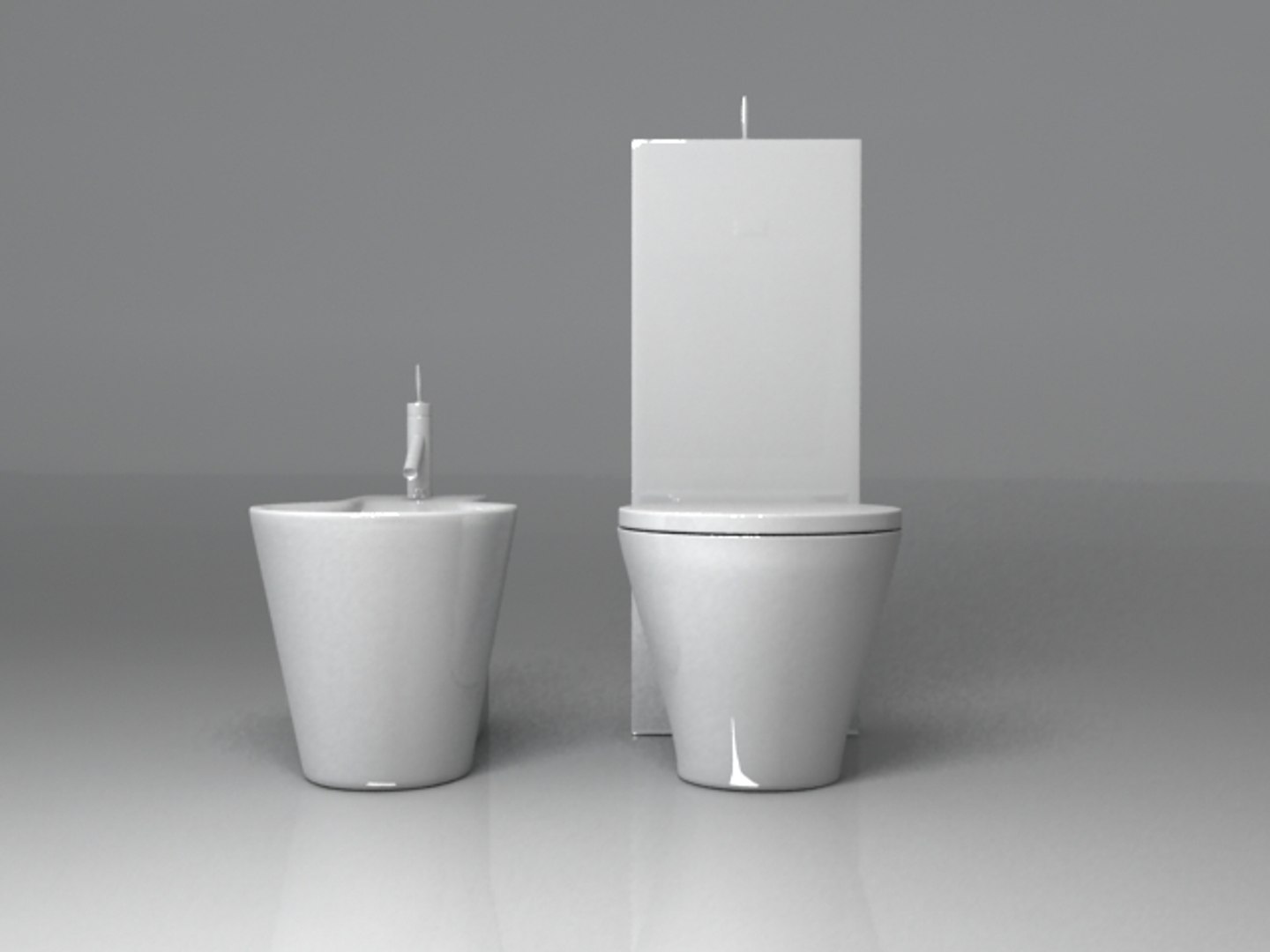 3d toilet set model