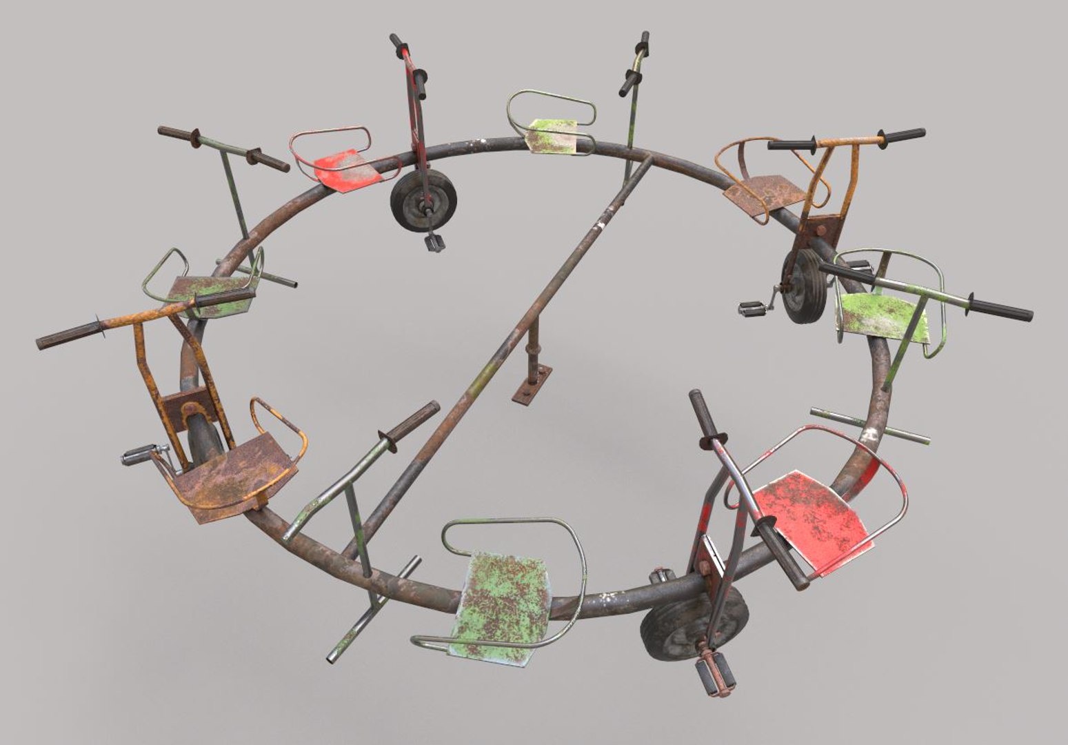 Bicycle merry-go-round 3D model - TurboSquid 1634185