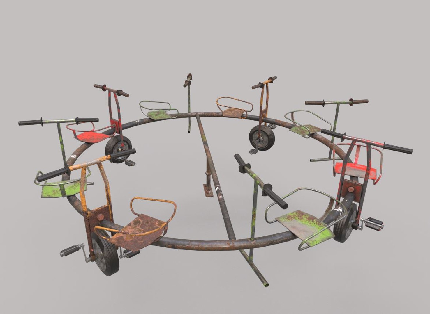 Bicycle merry-go-round 3D model - TurboSquid 1634185