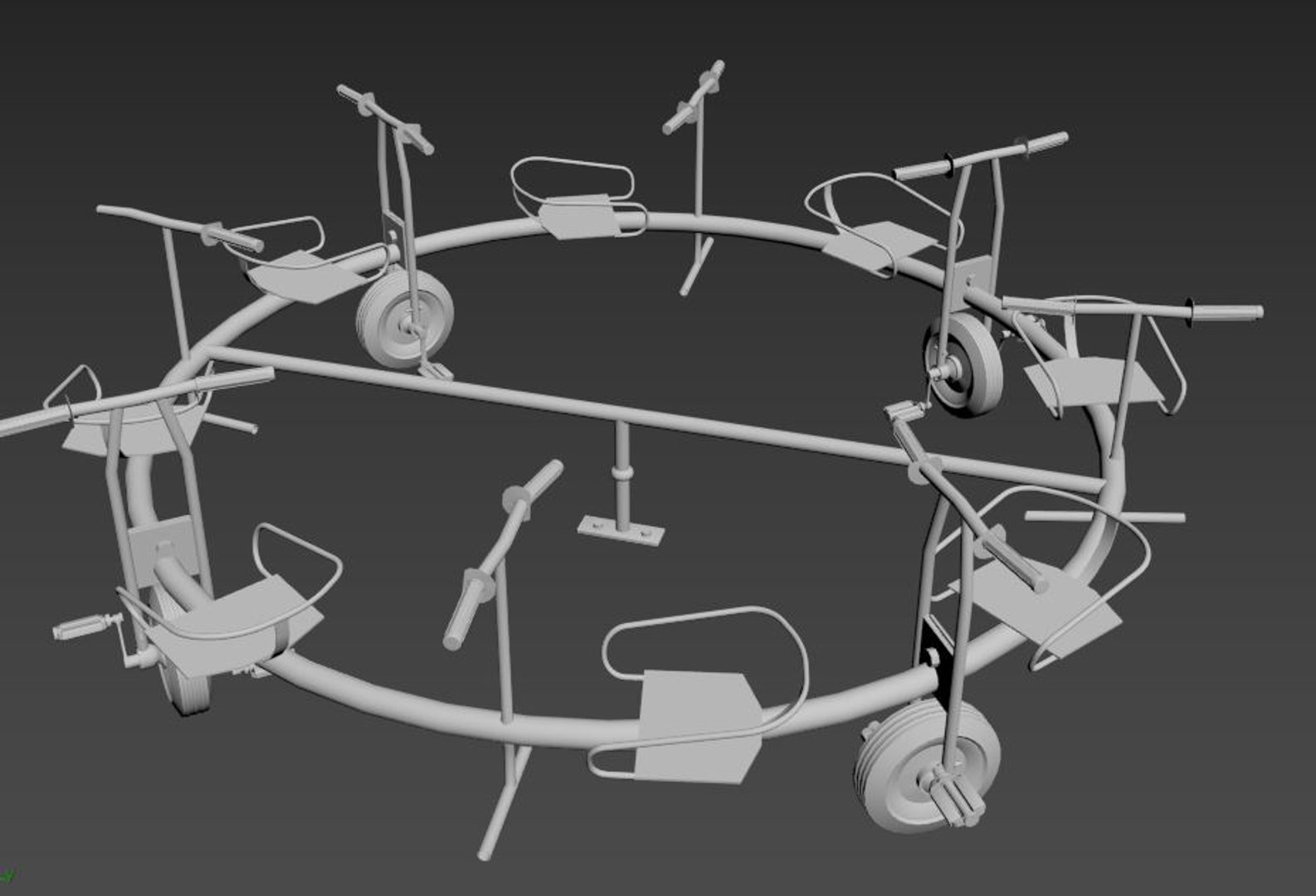 Bicycle merry-go-round 3D model - TurboSquid 1634185