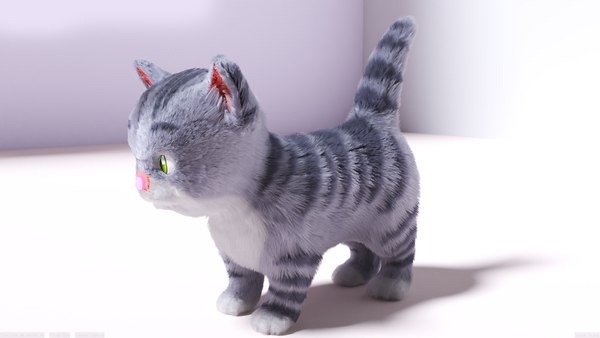 3D Fur Cat Black Rigged and Animated - TurboSquid 1981416