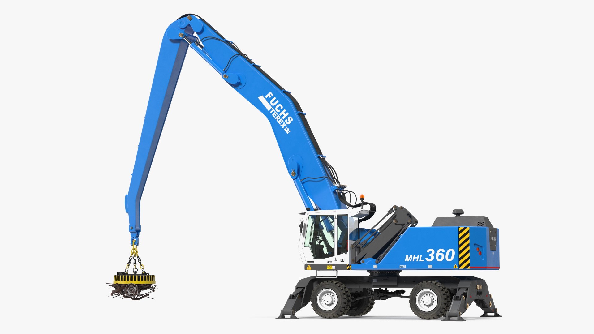 3D Terex Fuchs MHL360 Material Handler with Magnet Crane - TurboSquid ...