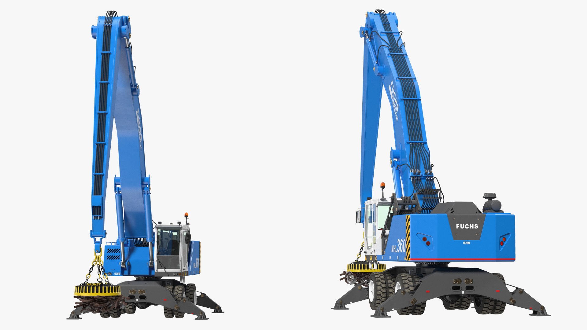 3D Terex Fuchs MHL360 Material Handler with Magnet Crane - TurboSquid ...