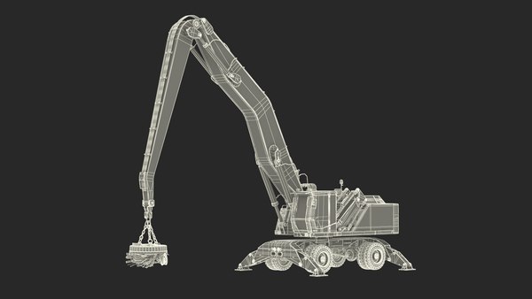 modelo 3d Manipulador de materiales Terex Fuchs MHL360 con grúa ...
