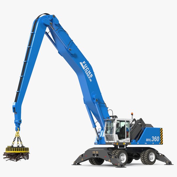 modelo 3d Manipulador de materiales Terex Fuchs MHL360 con grúa ...