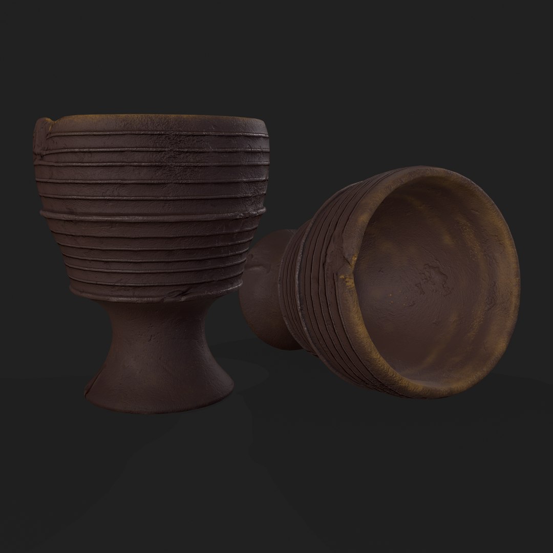 3D Ribbed Clay Chalice - TurboSquid 1836179