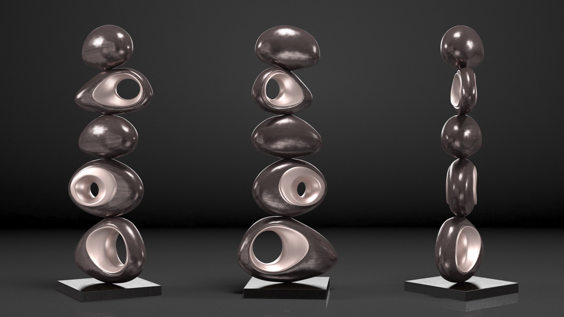 3D Model Floating Rock Decor Sculpture Brown - TurboSquid 1868019