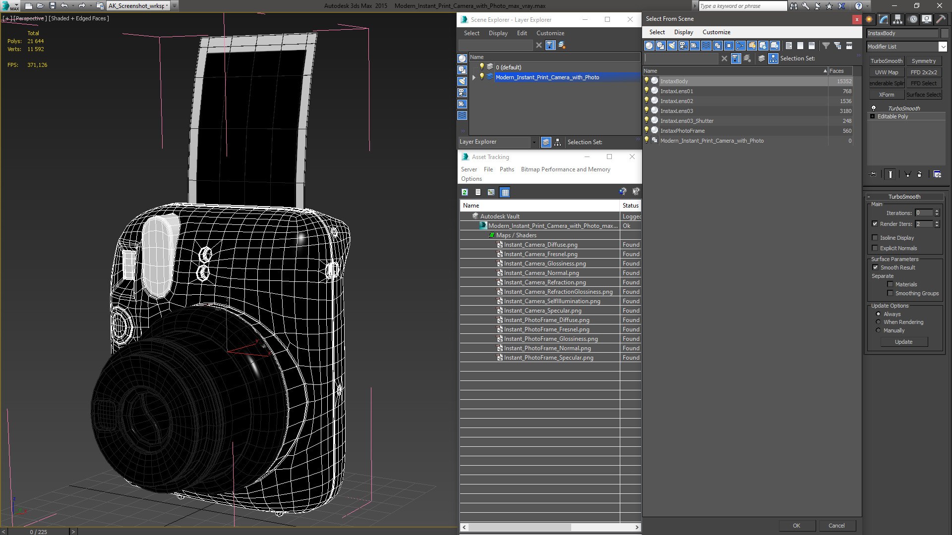 Modern Instant Print Camera with Photo 3D model - TurboSquid 2099483
