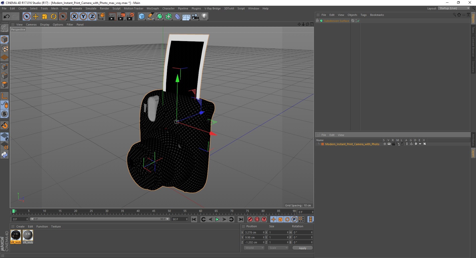 Modern Instant Print Camera with Photo 3D model - TurboSquid 2099483