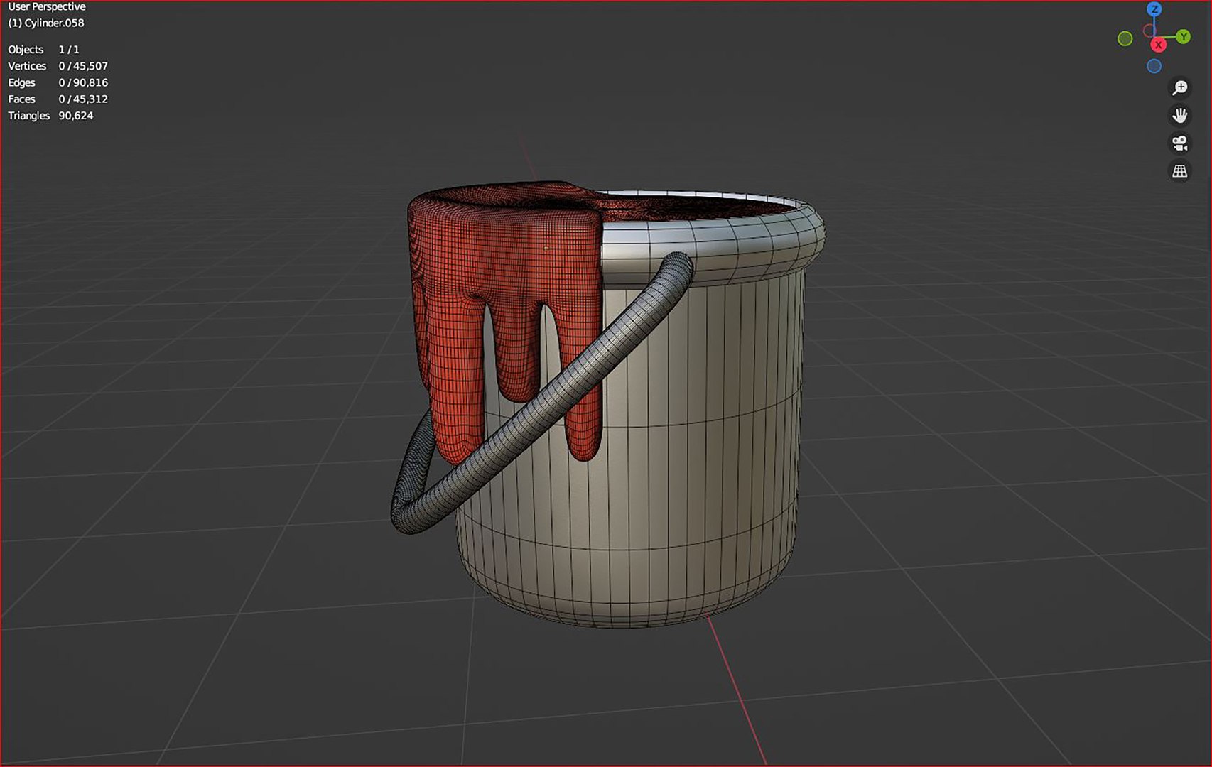 3D 3d Open Bucket With A Paint Color Icon Model - TurboSquid 2066436