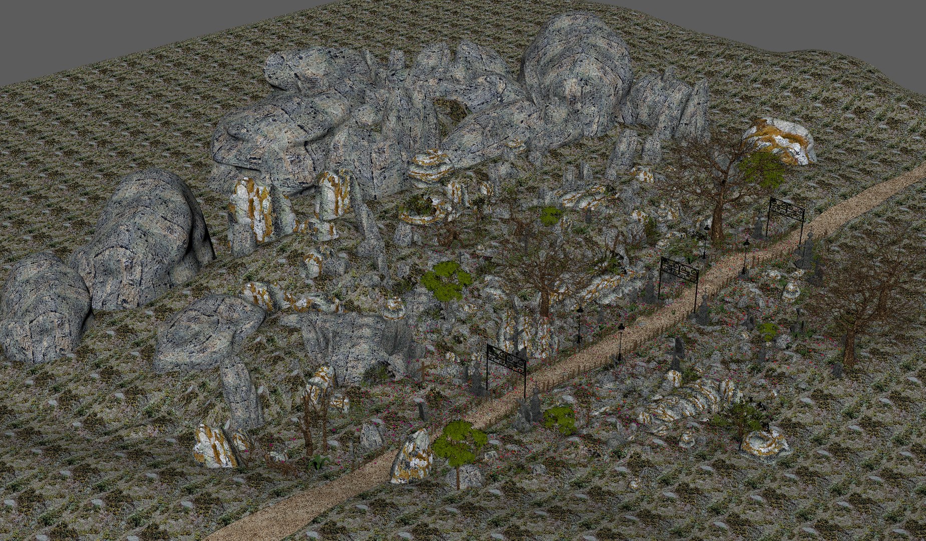 3D Cemetery Graveyard - TurboSquid 1384330