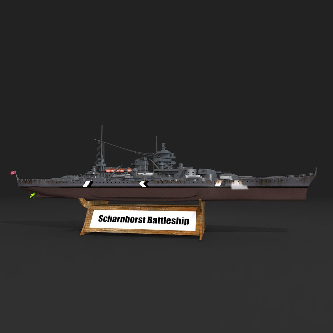 Battlecruiser scharnhorst 3D model - TurboSquid 1459876