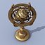 3ds max antique bronze armillary earth sphere
