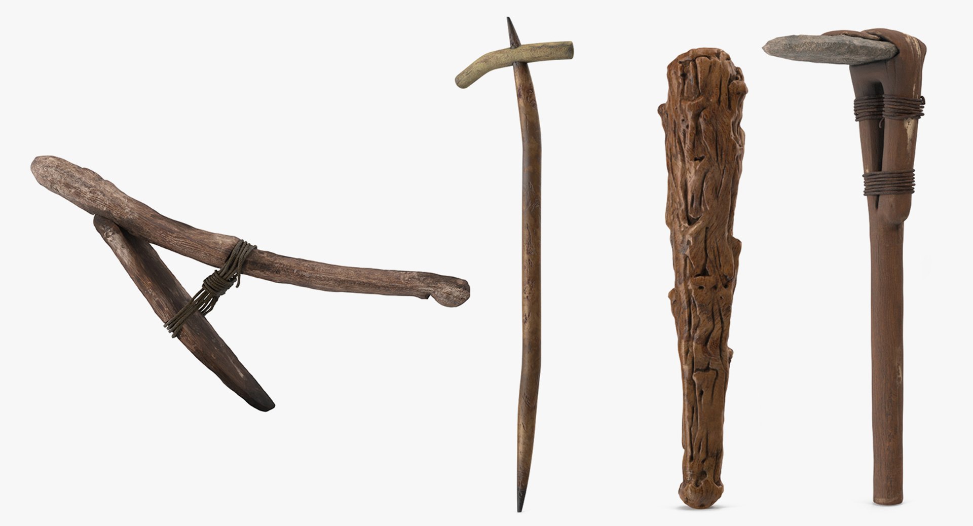 3D Ancient Wooden Tools Collection - TurboSquid 1736553