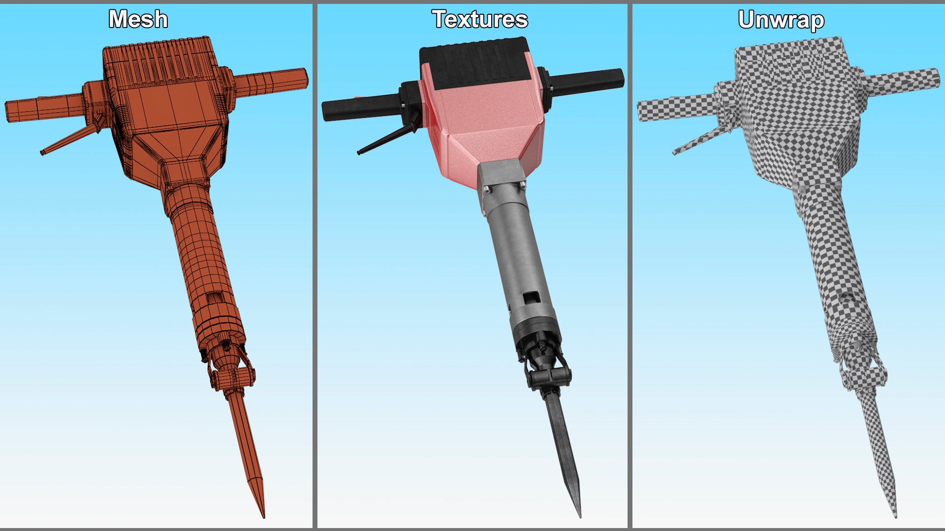 Demolition Electric Jack Hammer Concrete Breaker 3D Model - TurboSquid ...