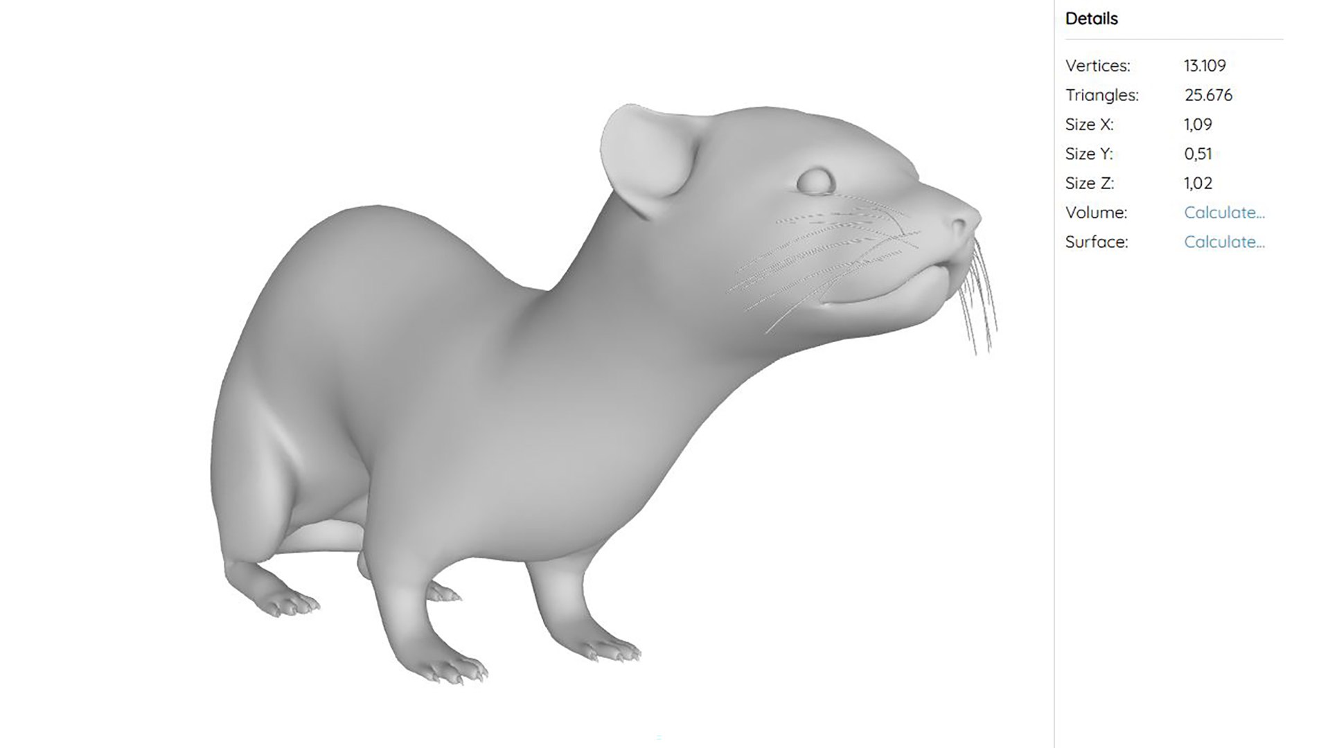 3D Ferret Animal Figure 3D Model Ready To Print Model - TurboSquid 2299305