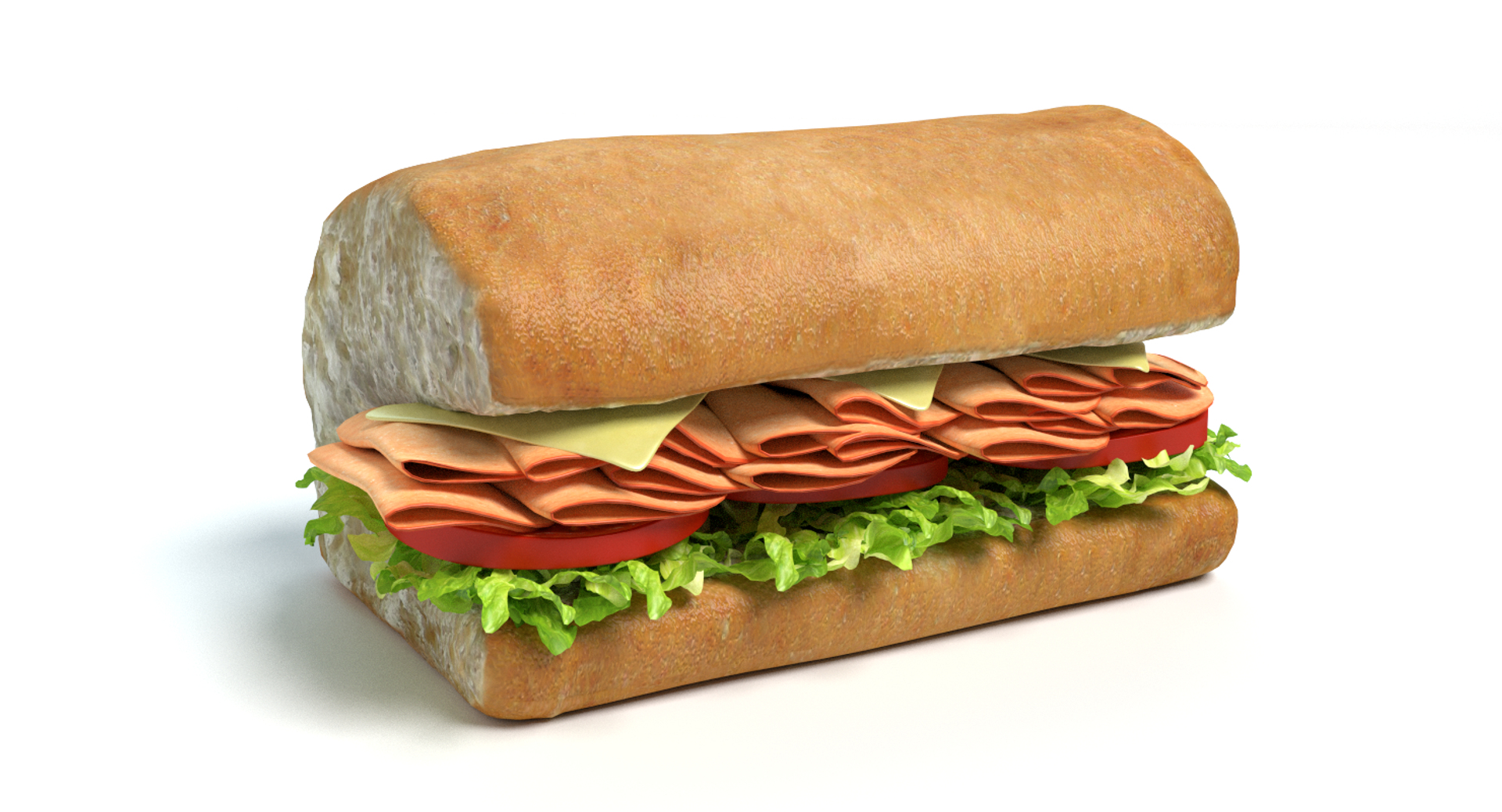 Sub Sandwich Half 3d Model