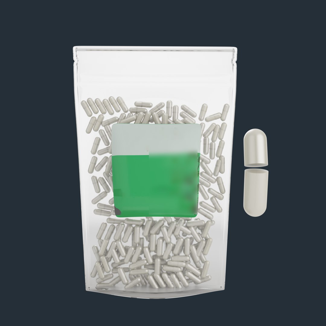 Transparent Pouch Bag With Capsules - 3D Model Ready To Render Inside ...