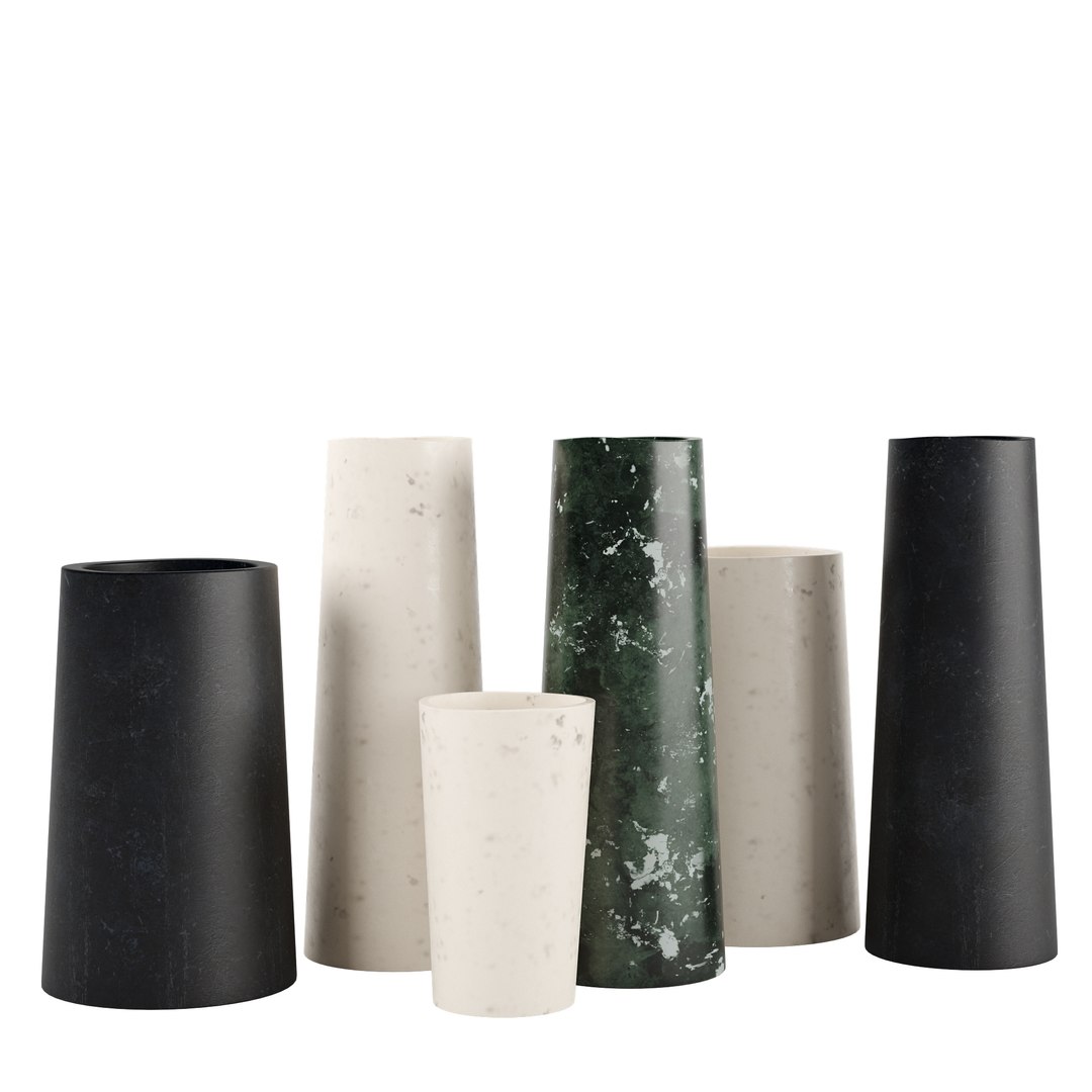 3D Foundations Marble Cylinder Vases model - TurboSquid 2103328