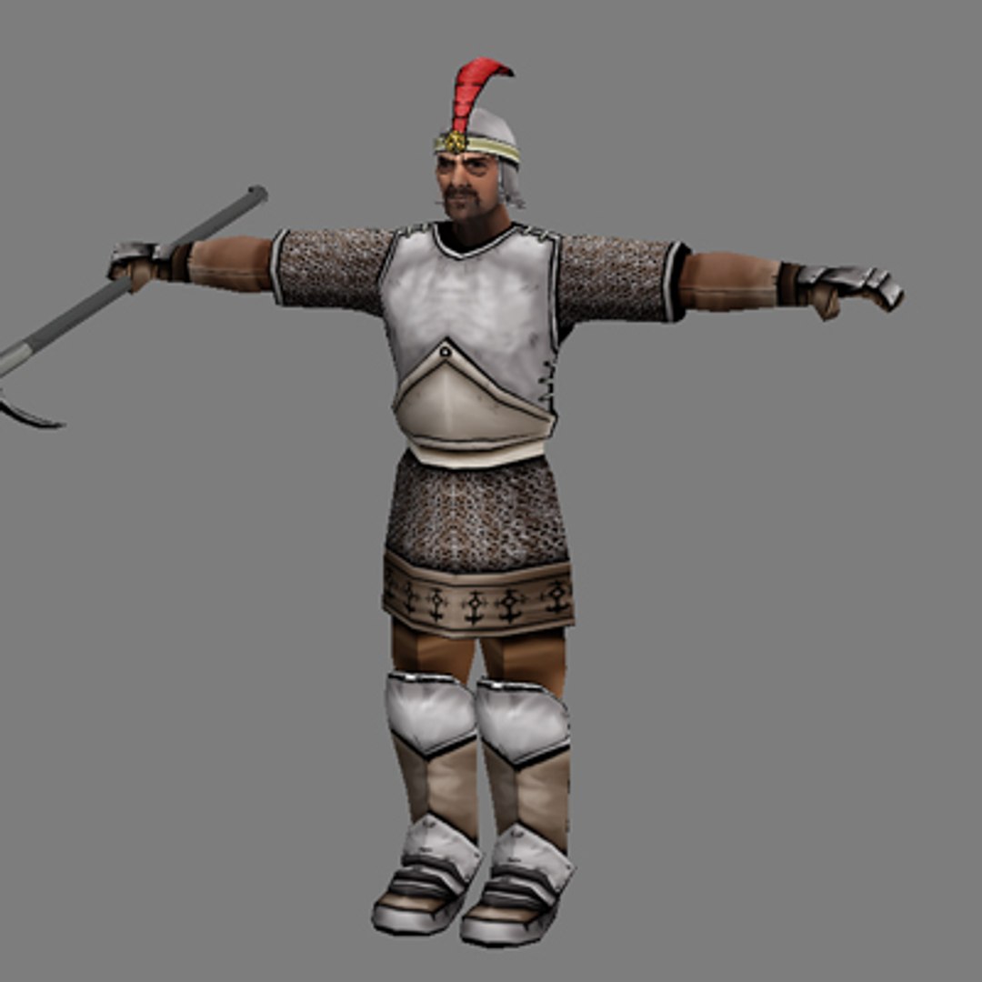 3d model armoured - human male