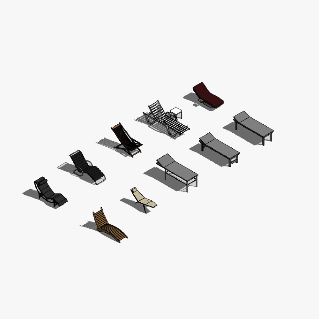 3D Sunbeds - Pack Of Revit Families - TurboSquid 2017235