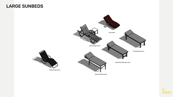 modelo 3d Sunbeds - Pack of revit families - TurboSquid 2017235