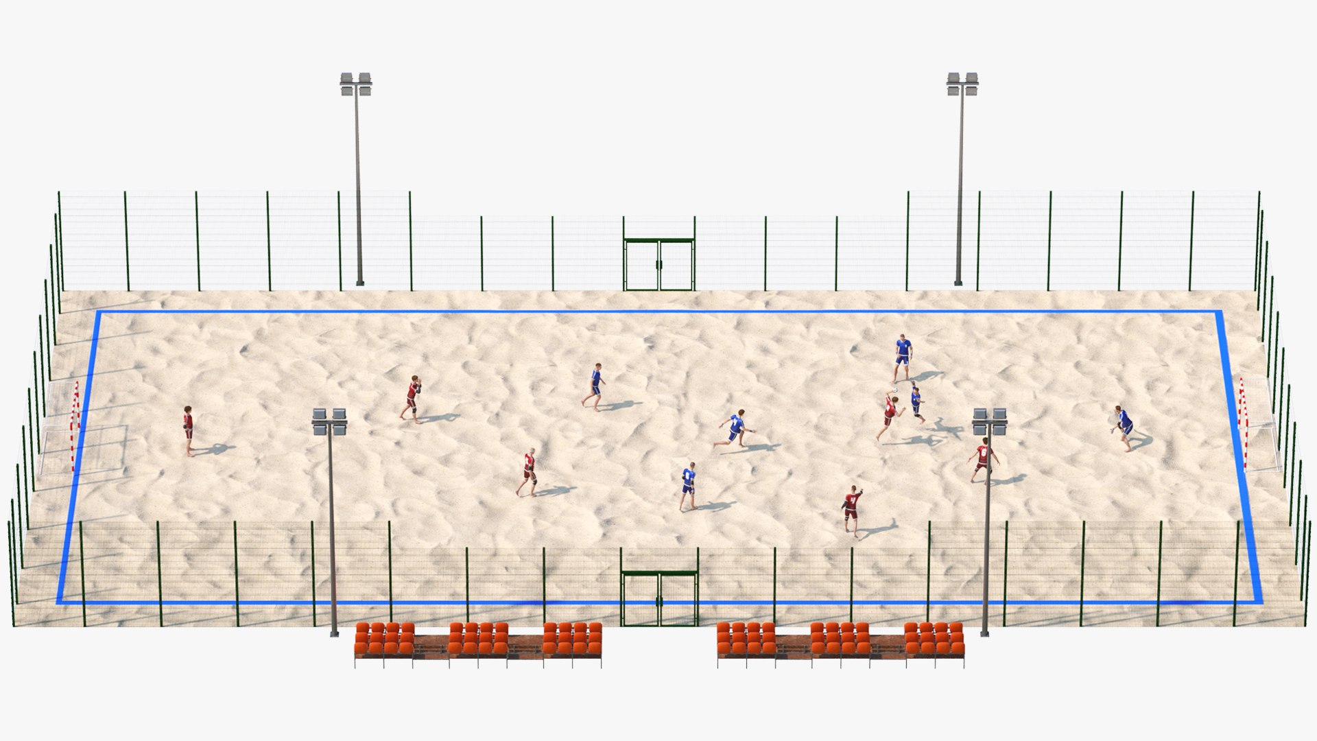 Beach Handball With Players Model - TurboSquid 2411435