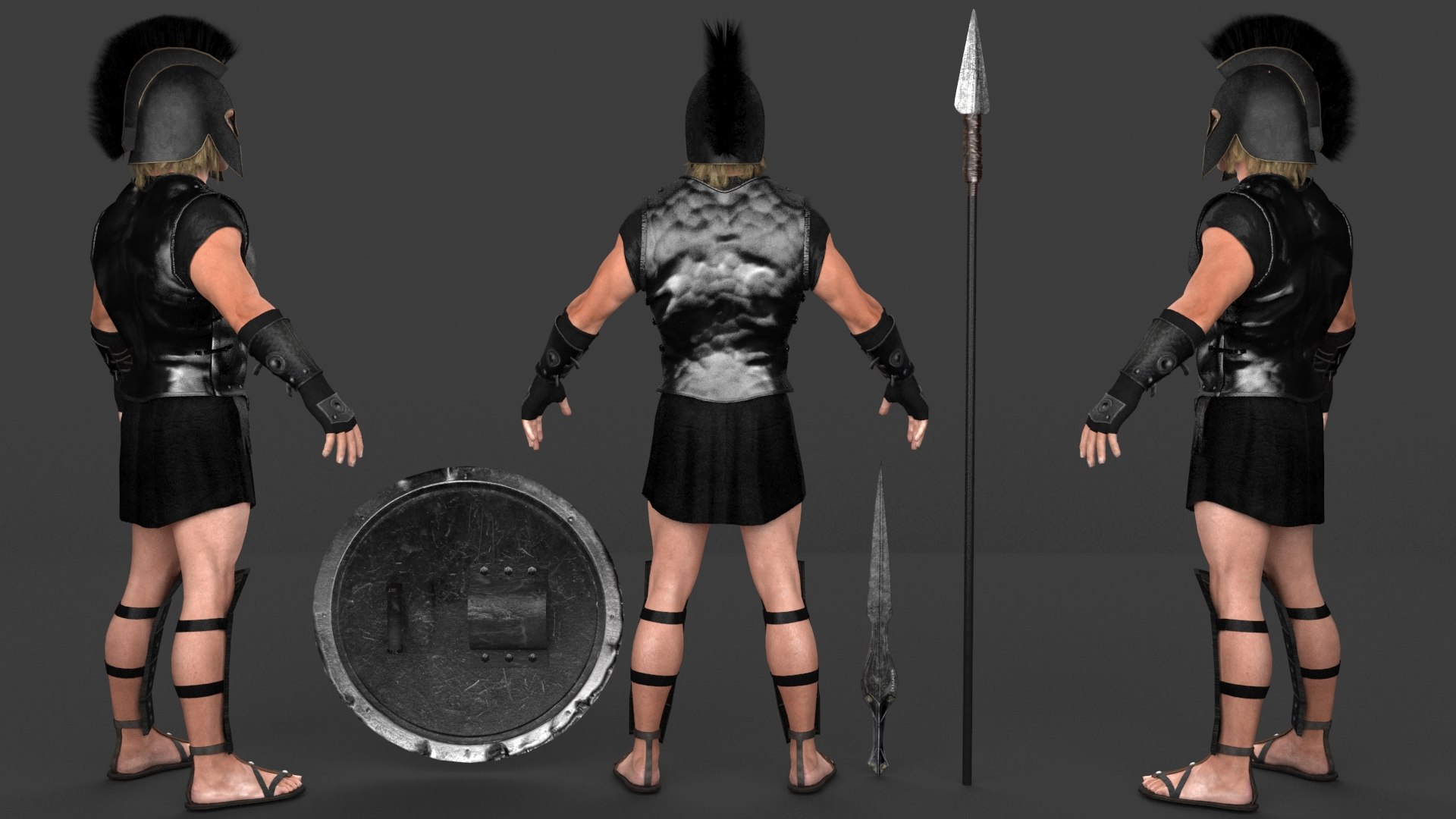 Achilles Black 3D Model - TurboSquid 1816349