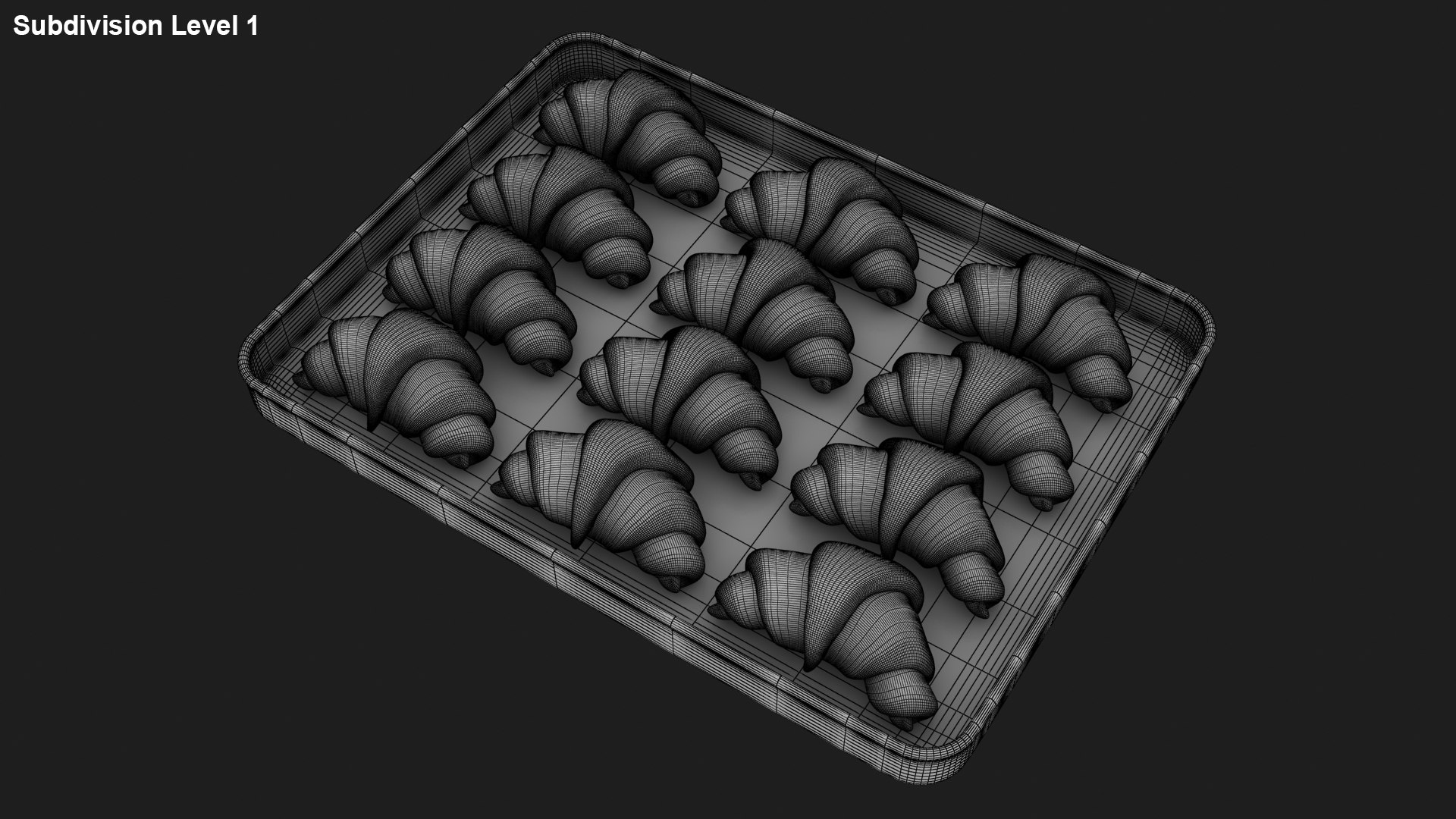 Croissant Dough in Tray 3D model - TurboSquid 1999457