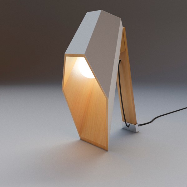 3d model wood desk lamp