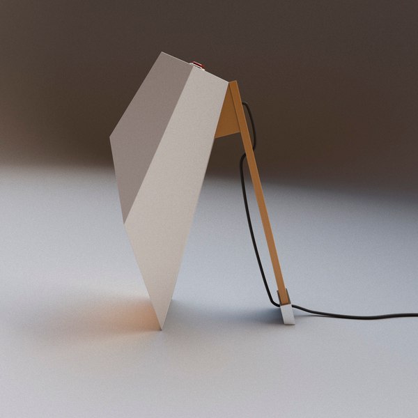 3d model wood desk lamp