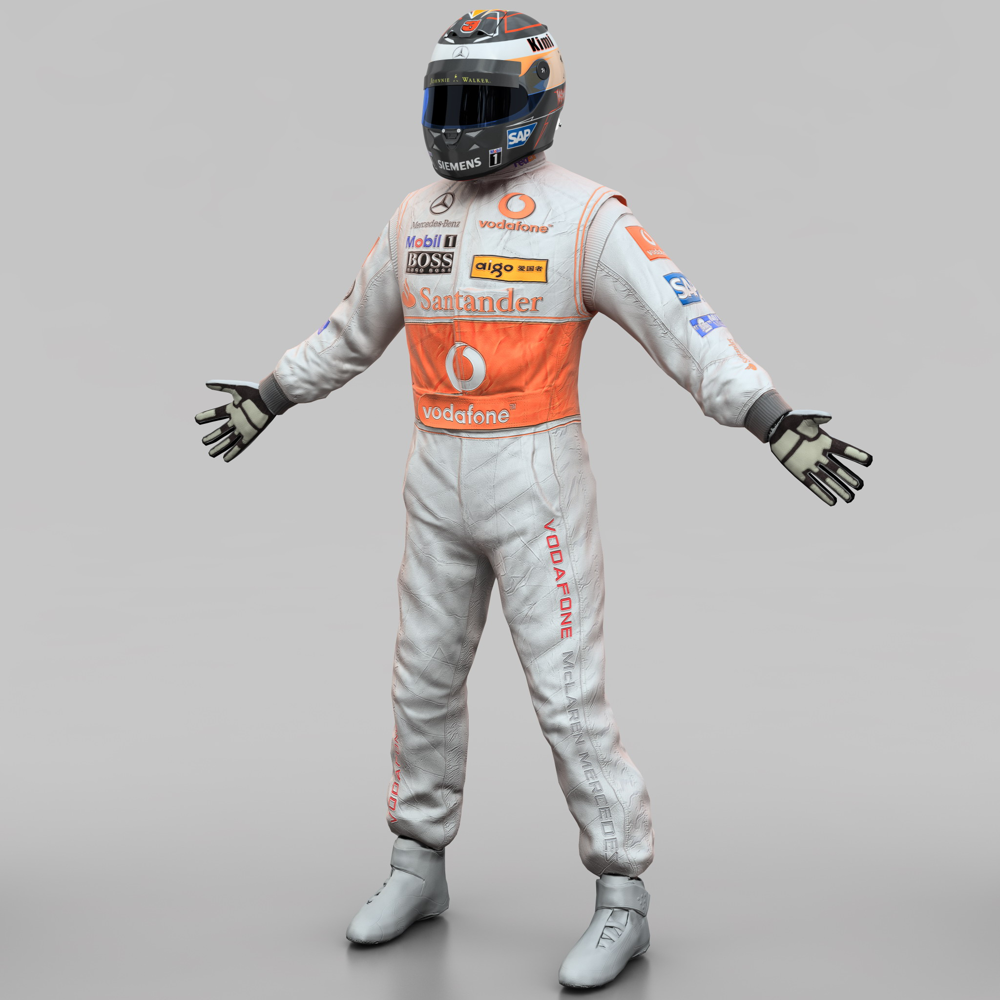 racing driver mercedes 3d 3ds