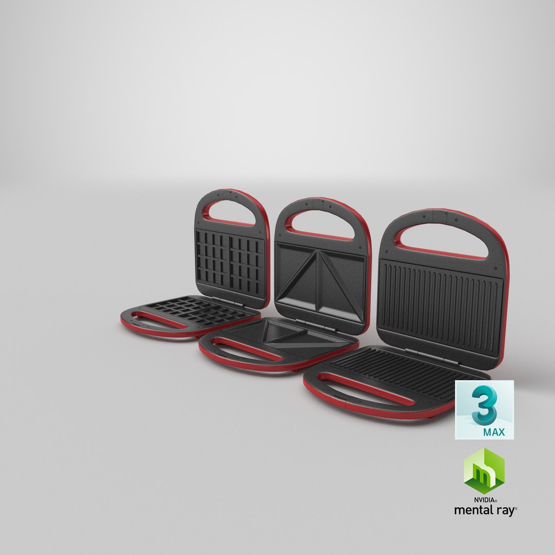 Sandwich And Waffle Grill Set Model - TurboSquid 1852781