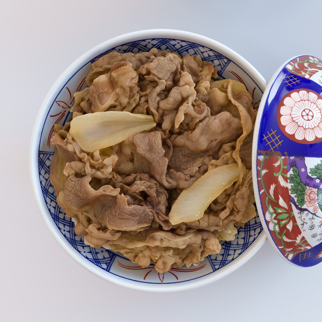 3D Gyudon And Donburi Bowl With Lid - Japanese Beef Rice Bowl ...