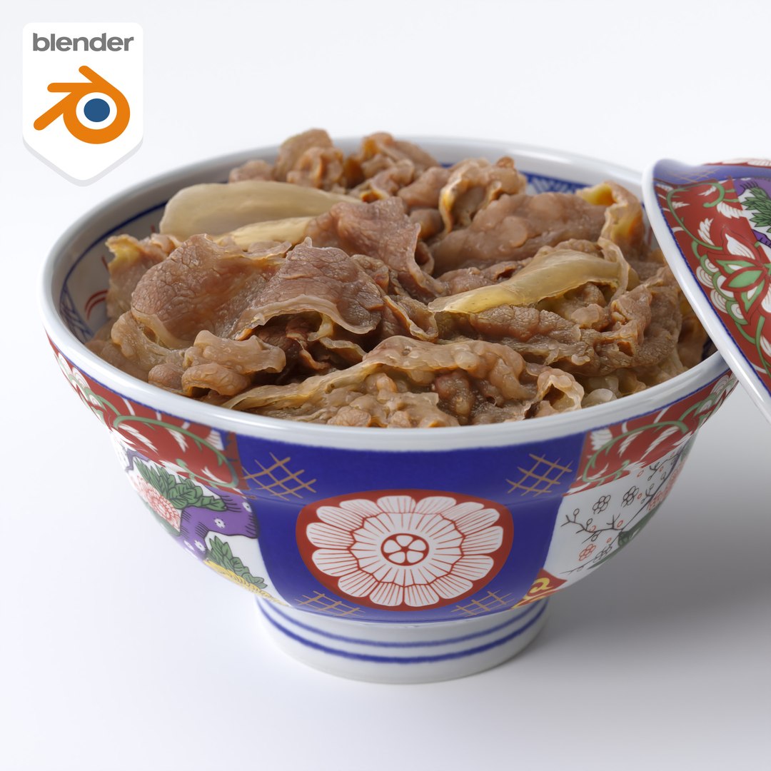 3D Gyudon And Donburi Bowl With Lid - Japanese Beef Rice Bowl ...