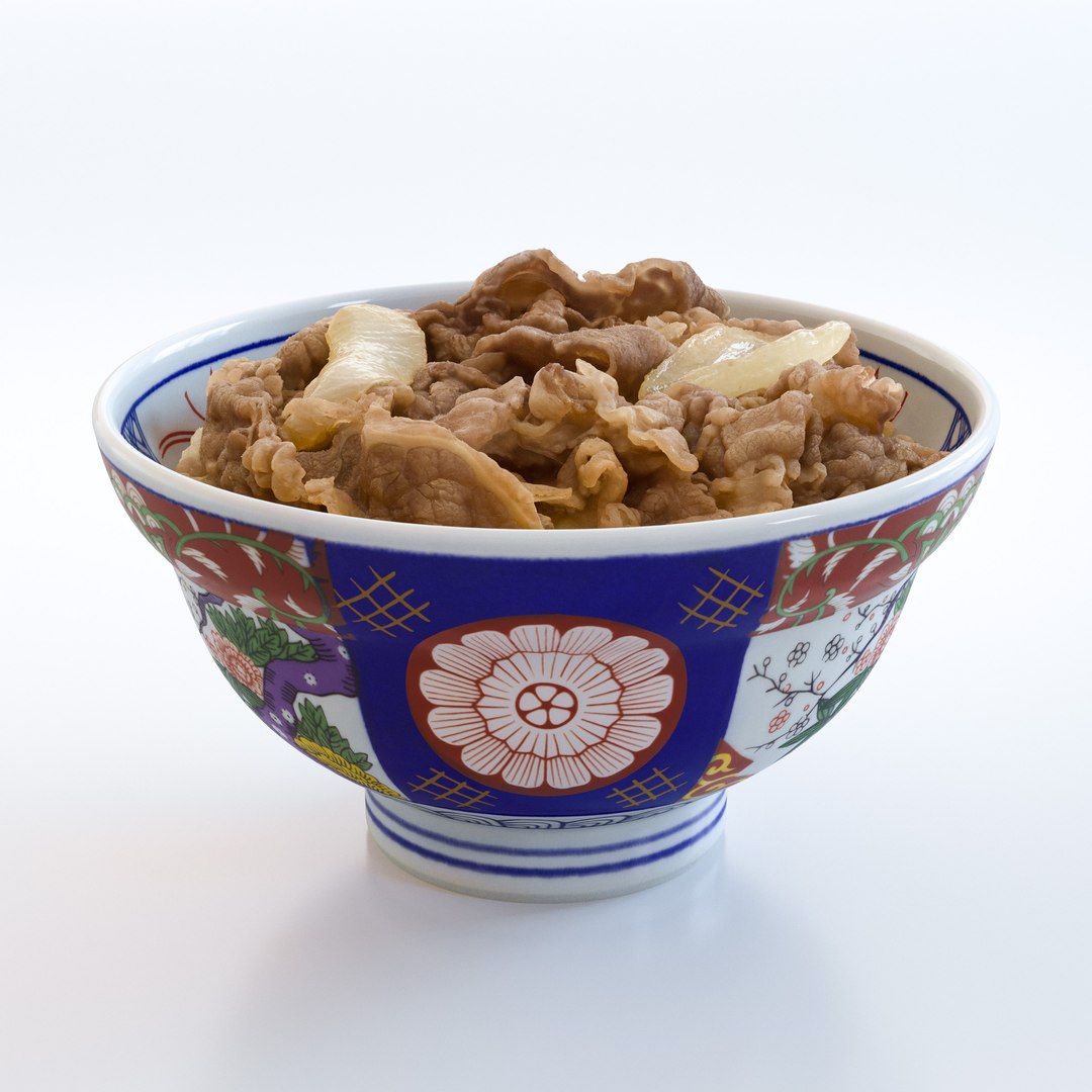 3D Gyudon And Donburi Bowl With Lid - Japanese Beef Rice Bowl ...