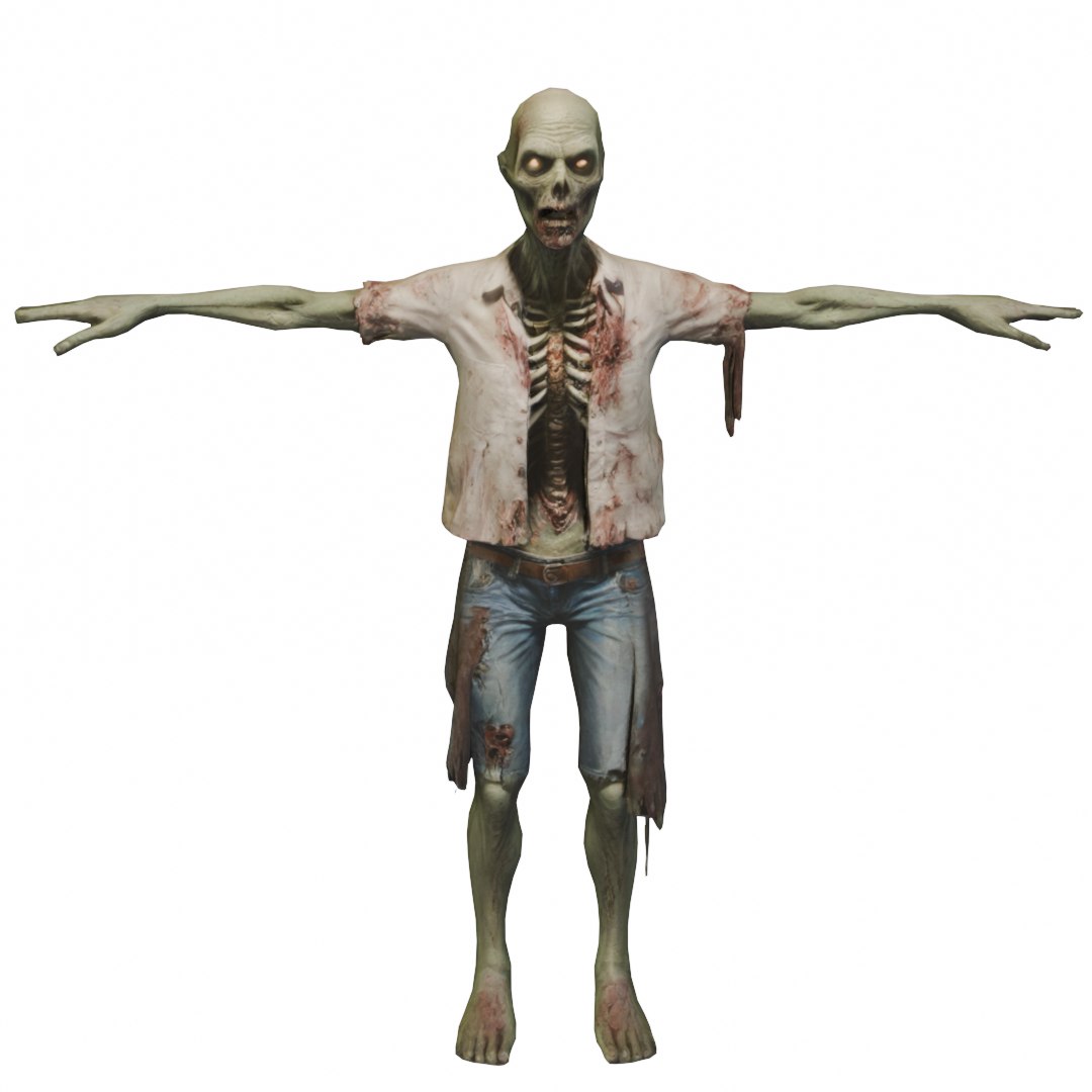 Realistic Zombie 3D Model Undead Horror Creature Game-Ready FBX OBJ 3D ...
