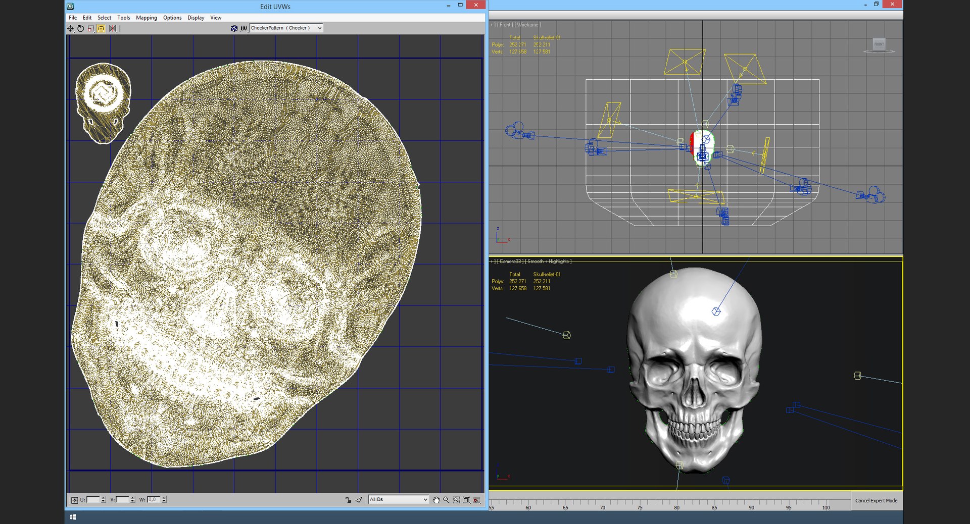 human skull relief 3d model