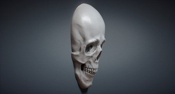 human skull relief 3d model