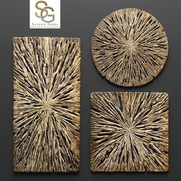 rotten wood wall art 3d max