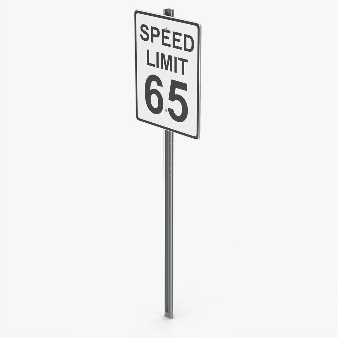 Speed Limit 65 Road Sign 3D 모델 - TurboSquid 2045610