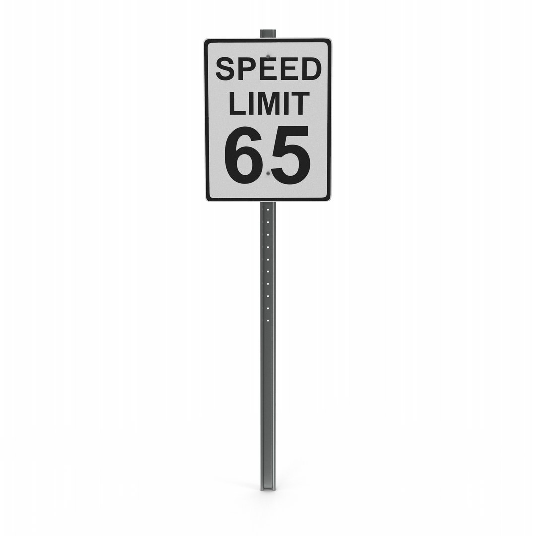 Speed Limit 65 Road Sign 3D model - TurboSquid 2045610