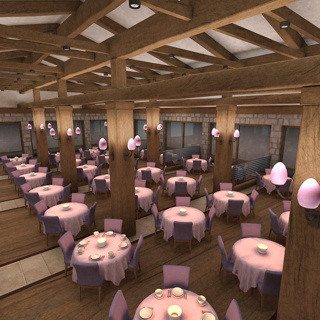 3d restaurant table model