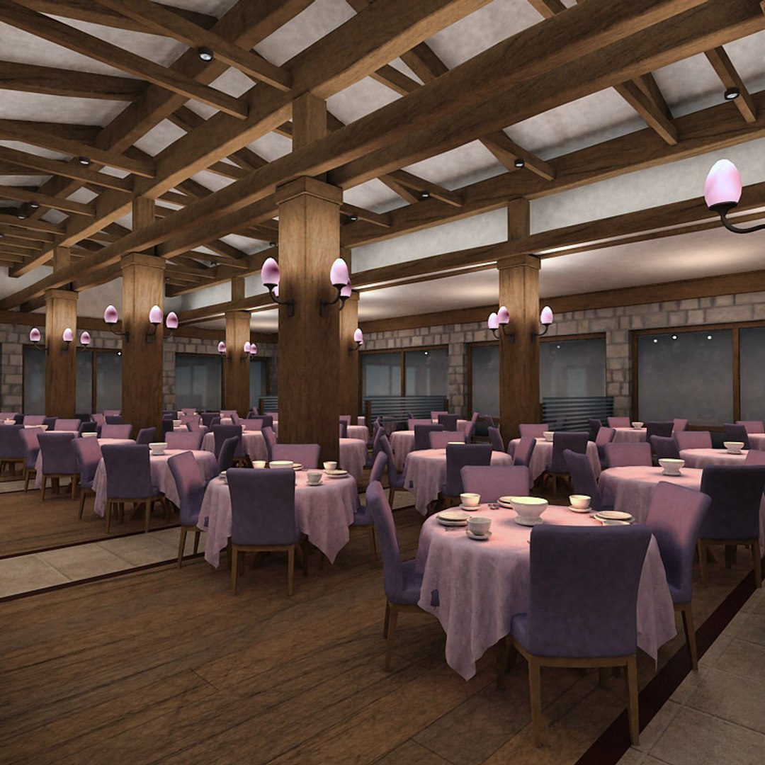 3d restaurant table model